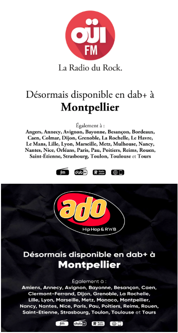 Groupe 1981 : Oüi FM et Ado disponibles en DAB+ à Montpellier ...