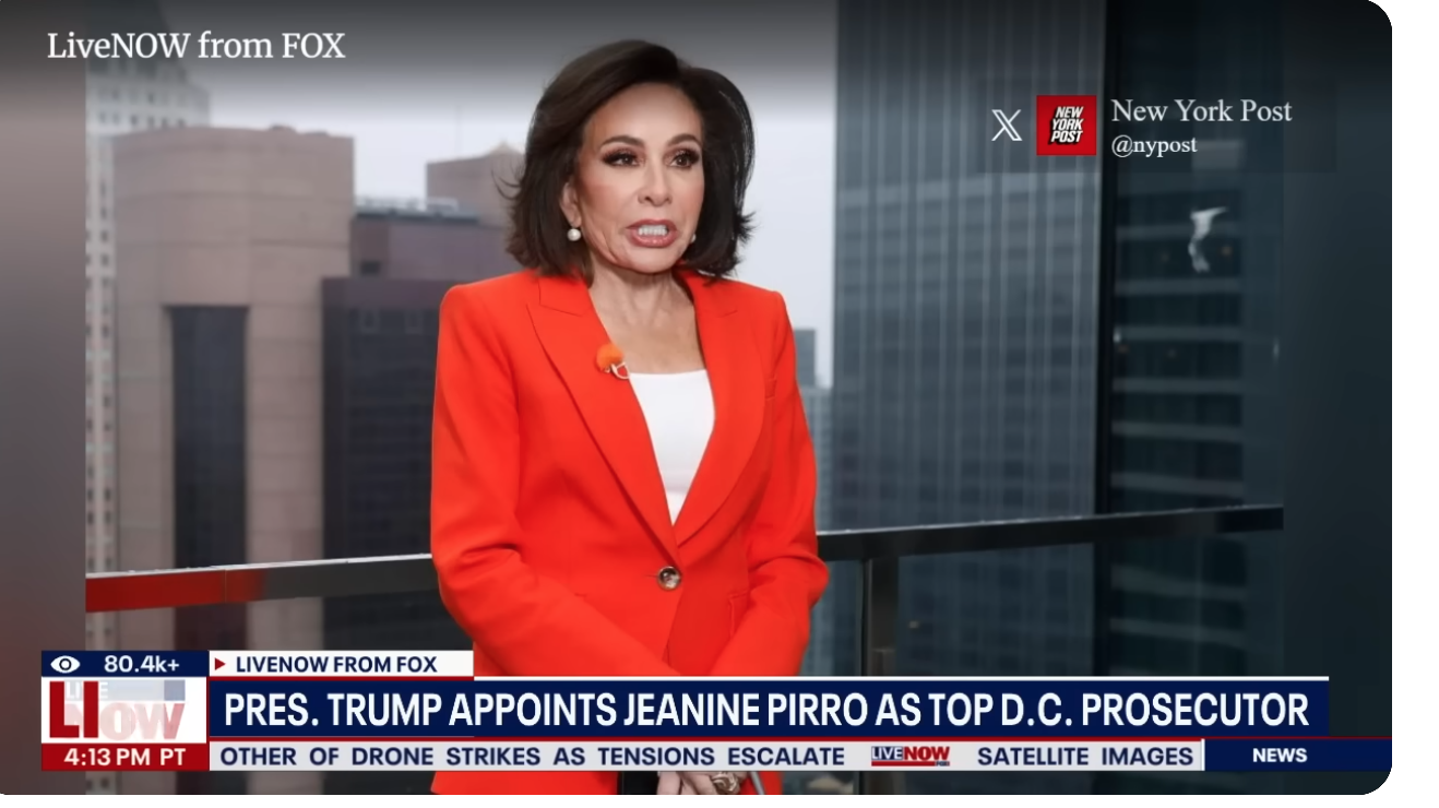 Trump : la présentatrice de Fox News Jeanine Pirro nommée procureure de ...