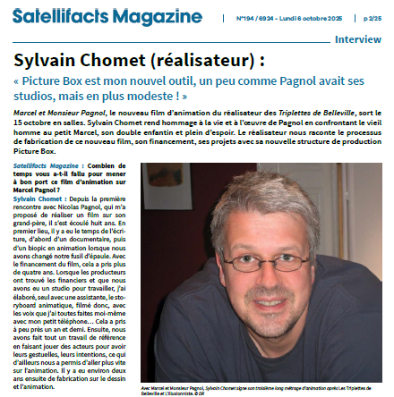 Satellifacts Magazine 06/10/2025 - Sylvain Chomet (réalisateur ...