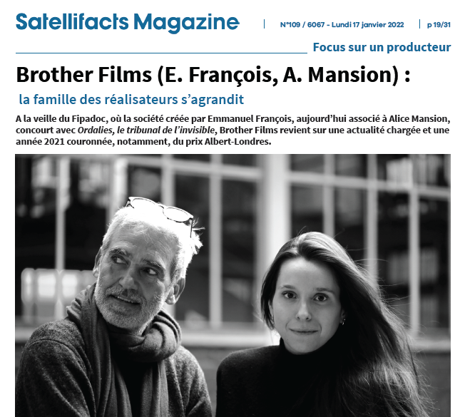 Focus sur un producteur : Brother Films (Emmanuel François, Alice ...